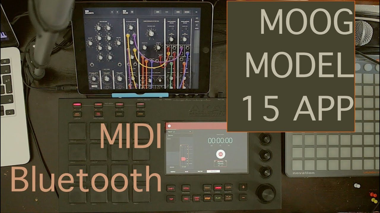 MPC via bluetooth controlling the Moog Model 15 app - YouTube