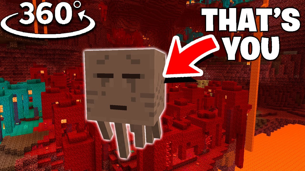 You're a Ghast in The Nether - Minecraft 360° - YouTube