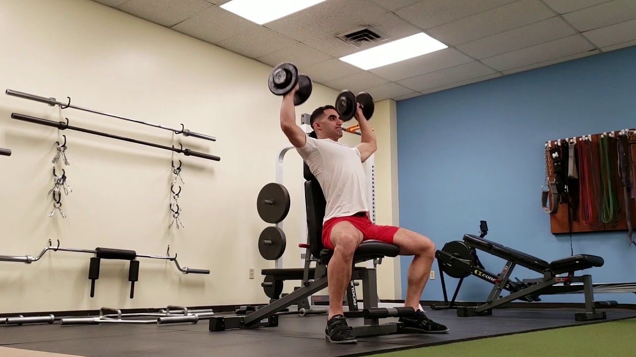 Seated dumbbell overhead press - YouTube