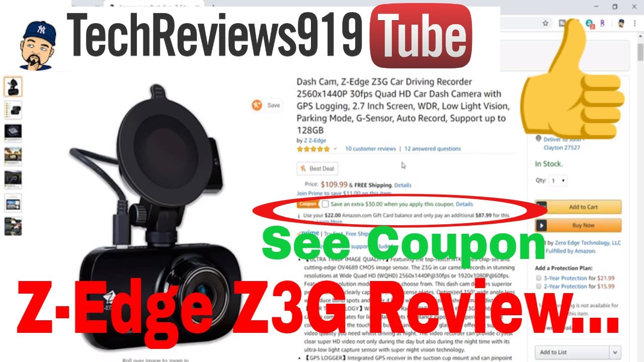 Dash Cam, Z-Edge Z3G Car Driving Recorder 2560x1440P 30fps Quad HD Car ...