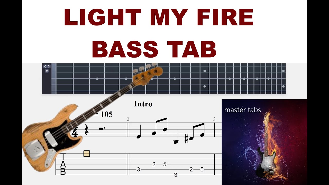 LIGHT MY FIRE #THE DOORS# | BASS Tab| TUTORIAL#Mastertabs# ...