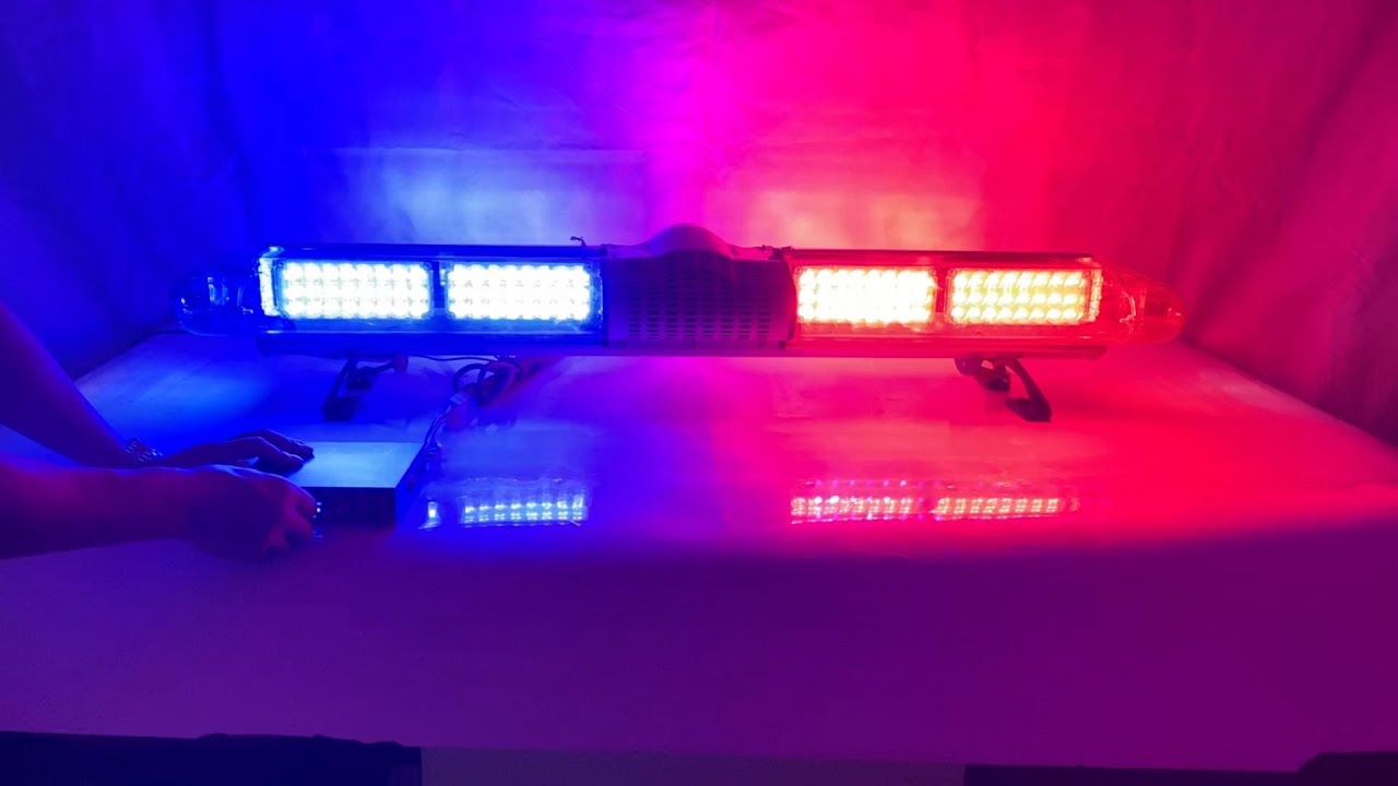 120cm Police light bar 12V siren alarm speaker multiple function ...