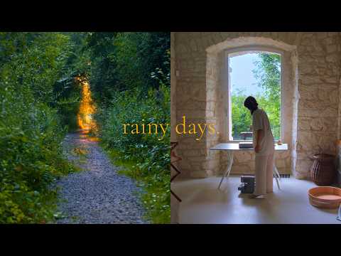 Slow life in a 500-year-old country house | rainy summer days & creating my sewing studio