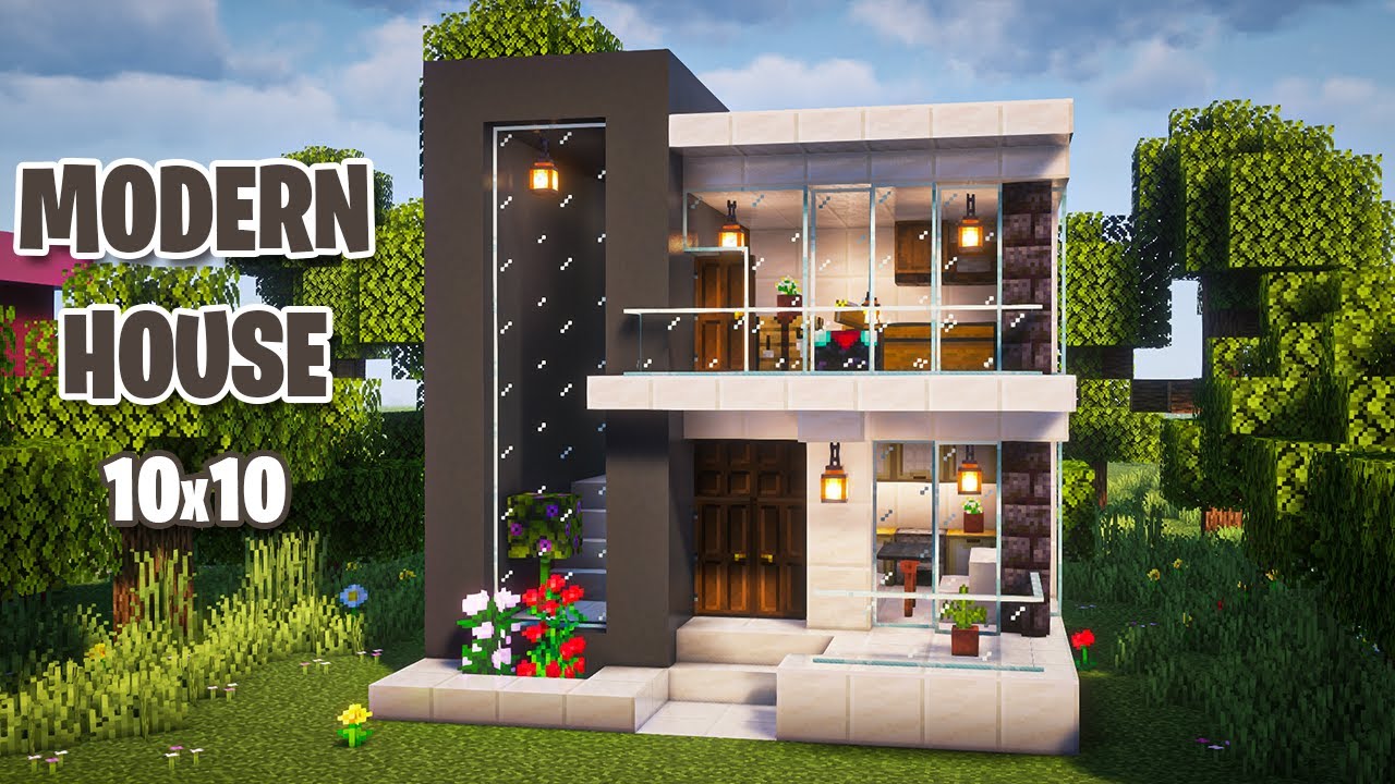 How to build a modern house in minecraft - YouTube