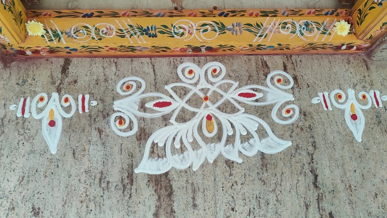 Easy rangoli design | Easy rangoli design tutorial for beginners ...