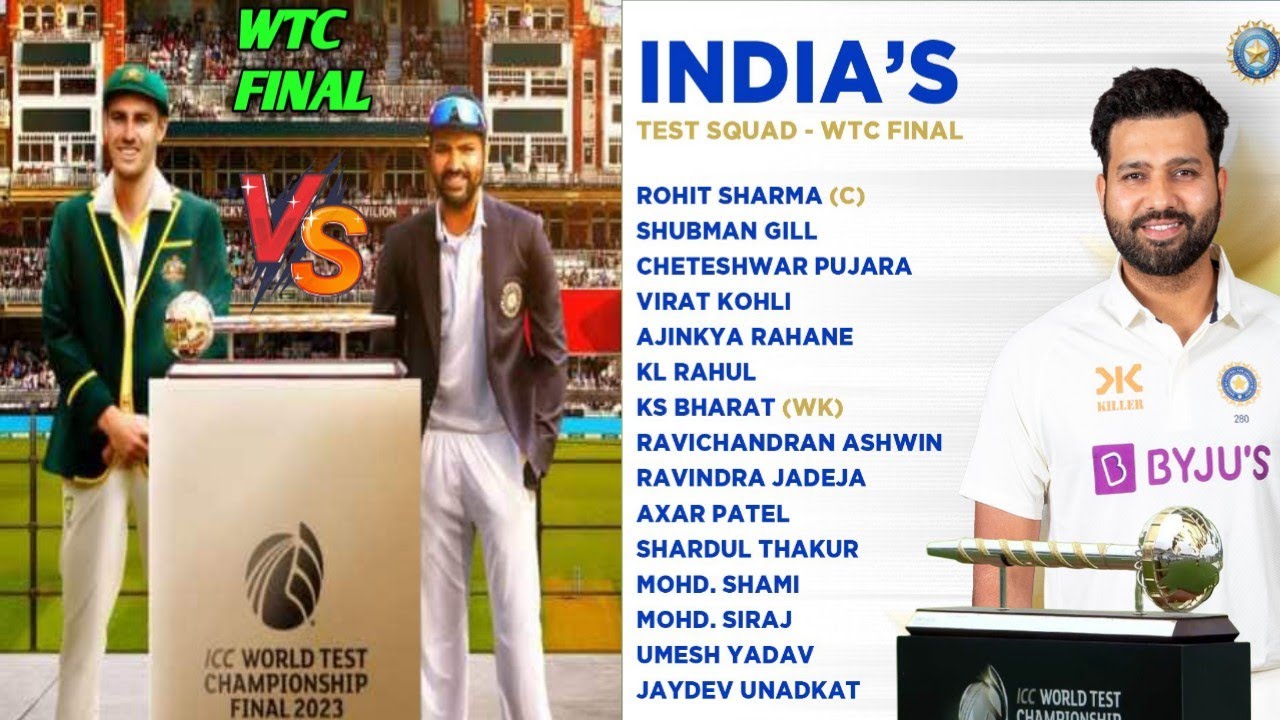 India's squad for WTC final #ind vs aus #wtc 7june final #test #ind ...
