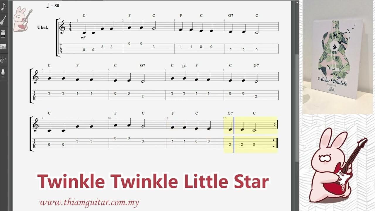 Twinkle Twinkle Little Star- beginner Ukulele - YouTube
