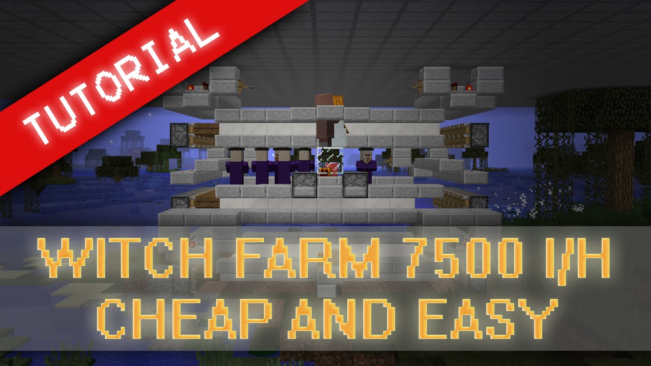 MorezysMinecraft: Witch Farm Tutorial! Cheap and easy! 7500 drops per ...
