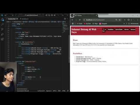 Membuat Navigation Bar Web HTML Menggunakan CSS di Visual Studio Code - YouTube