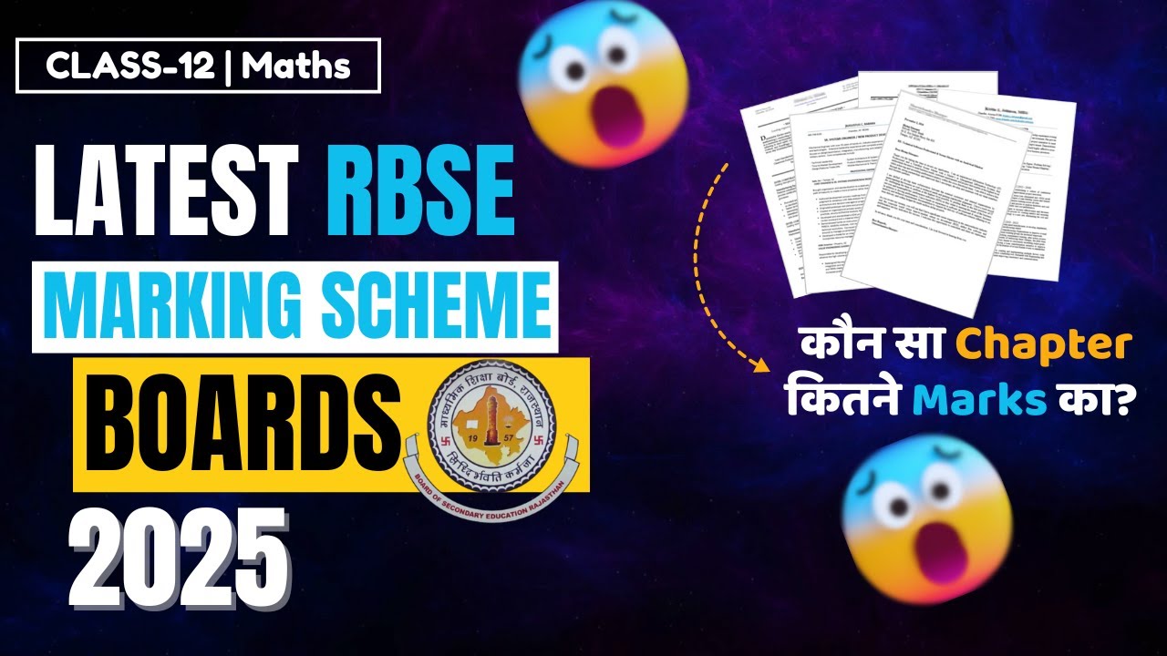Maths Marking Scheme Class 12 RBSE 2025 || Chapater-wise Marks ...