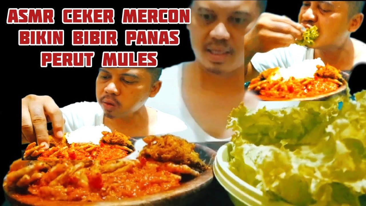 Asmr Ceker Mercon Lalapan Mentah Banjir Sambal Pedas Mukbang Ceker