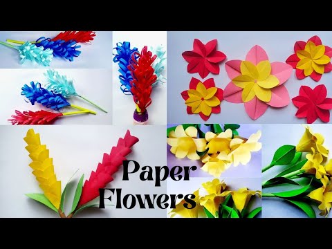 How to Make paper Flowers / Easy paper flower making idea / Easy and ...