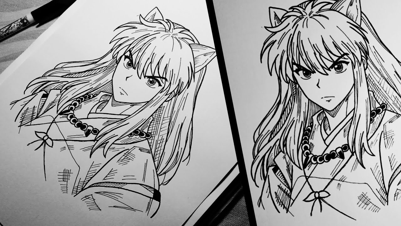 How to draw Inuyasha | Inuyasha character drawing | easy step by step ...