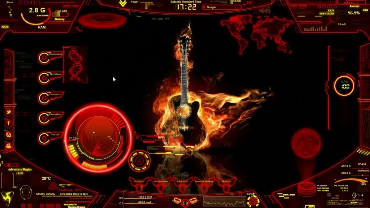 [hướng dẫn tạo skin đẹp cho màn hình desktop] Đổi màu Skin neon ...