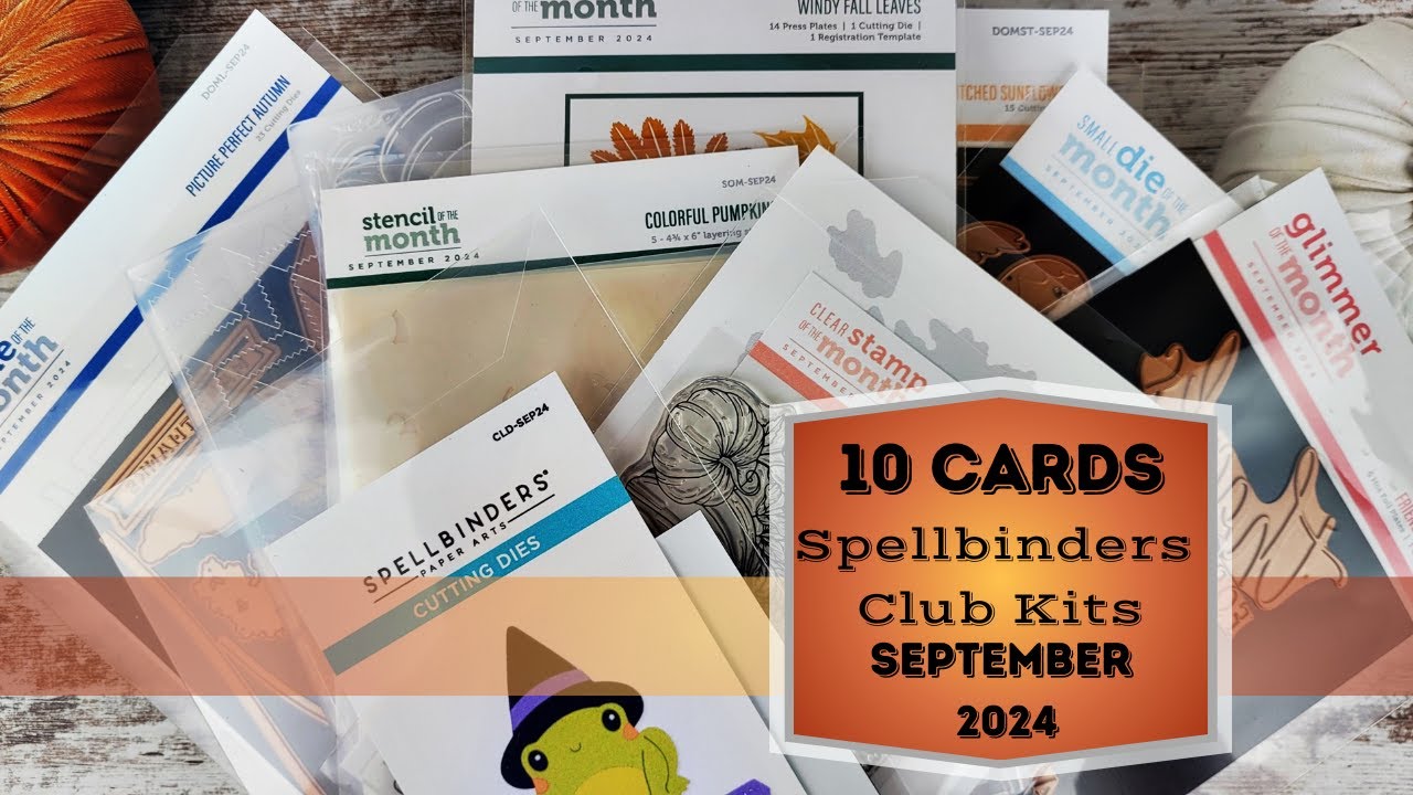 10 Cards Spellbinders September Clubs / Autumn - YouTube