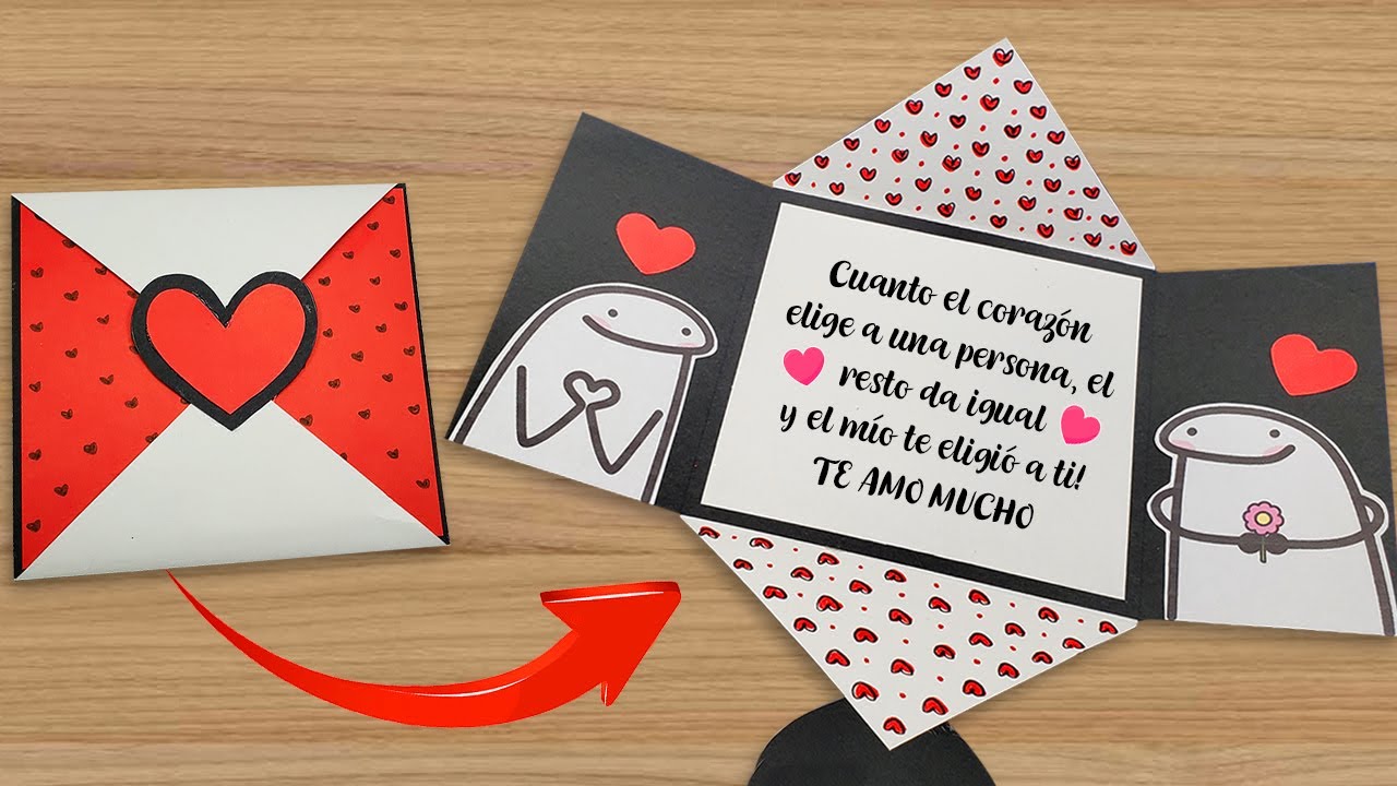 Tarjeta De Flork Plegable 🌺 Manualidades Para San Valentín 💖valentines