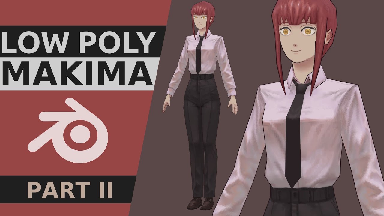 Low poly Makima painting in blender - YouTube