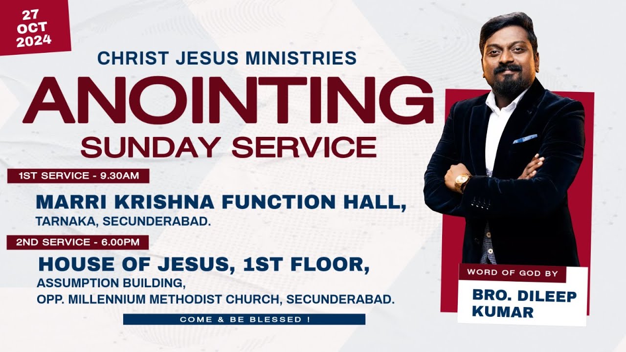 CJM SUNDAY SERVICE | 27-10-2024 | @CJMCHURCH - YouTube