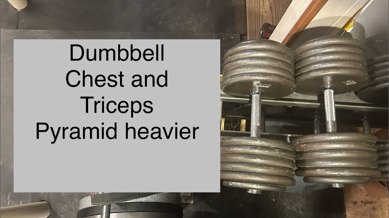 Chest and triceps pyramid training 110lb dumbbell - YouTube
