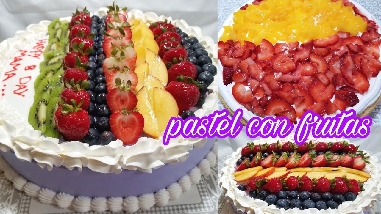 💜pastel CON FRUTAS FRESCAS 🍓 color Morado Delicioso 💜 - YouTube