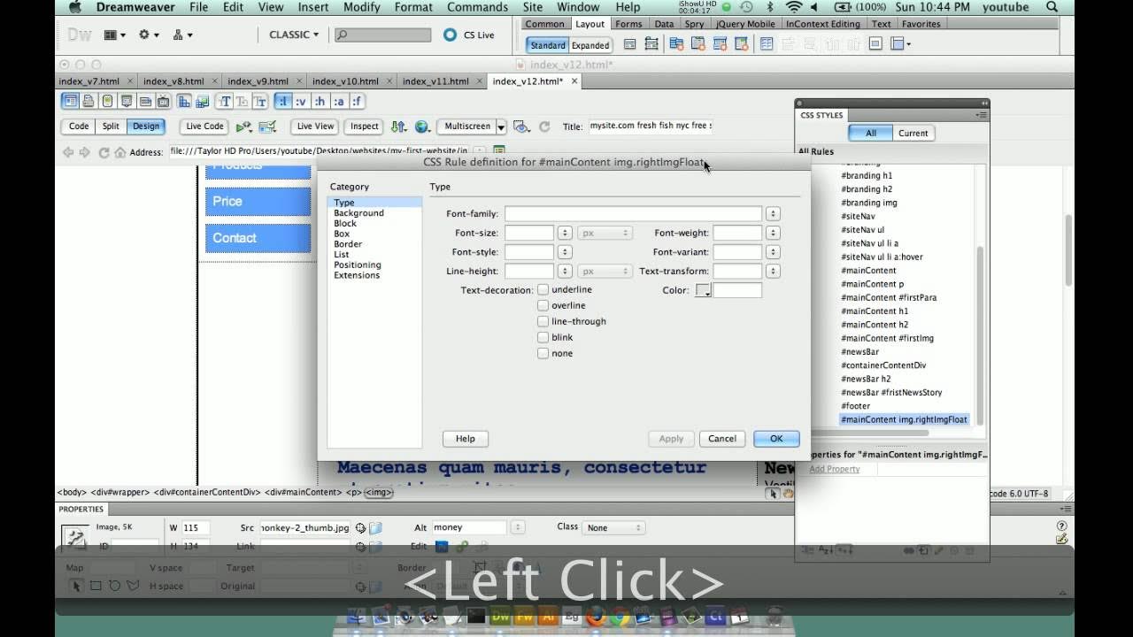 Learn How to design build publish build & FTP your first webpage with Dreamweaver CS5.5 ...