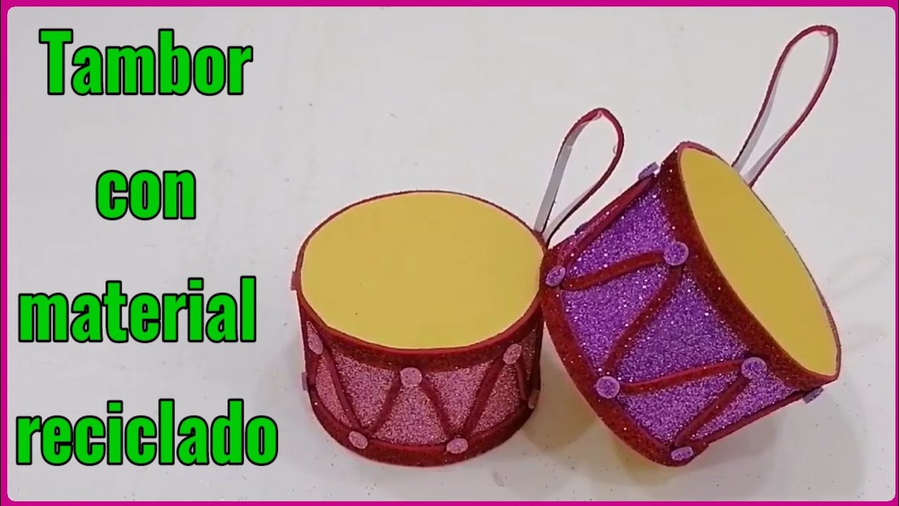 Cómo hacer un Tambor con material reciclado - manualidades - YouTube