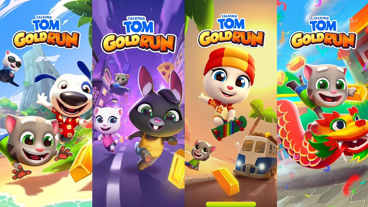 Talking Tom Gold Run Earth Day Update vs Becca Update vs Skateboard ...