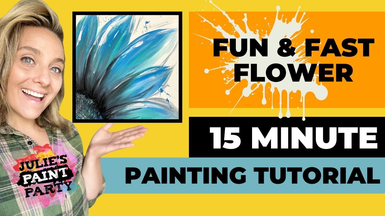 FUN & FAST FLOWER 15 MINUTE PAINTING TUTORIAL! - YouTube
