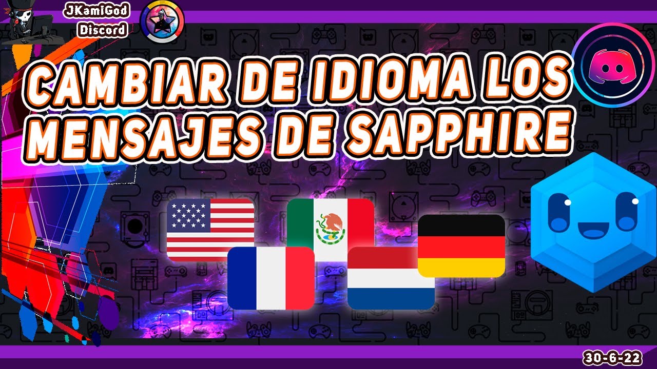 🟣 Como cambiar de idioma los mensajes de bot Sapphire💠💻📺📱 Discord 📡 ...