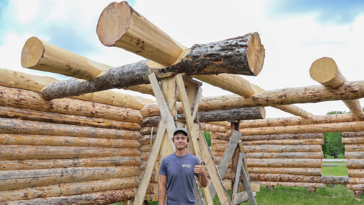 Loft Floor Joists - Building My Log Home Pt. 15 - YouTube
