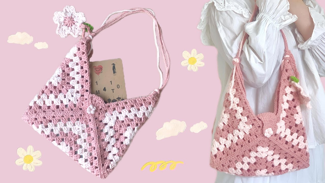 HOW TO CROCHET GRANNY SQUARE BAG | step by step tutorial - YouTube