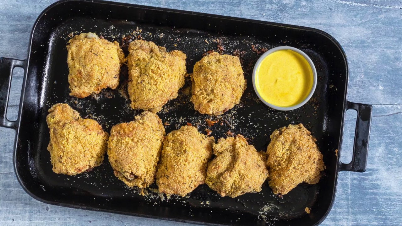 Crispy Baked Allspice Polenta Chicken - YouTube