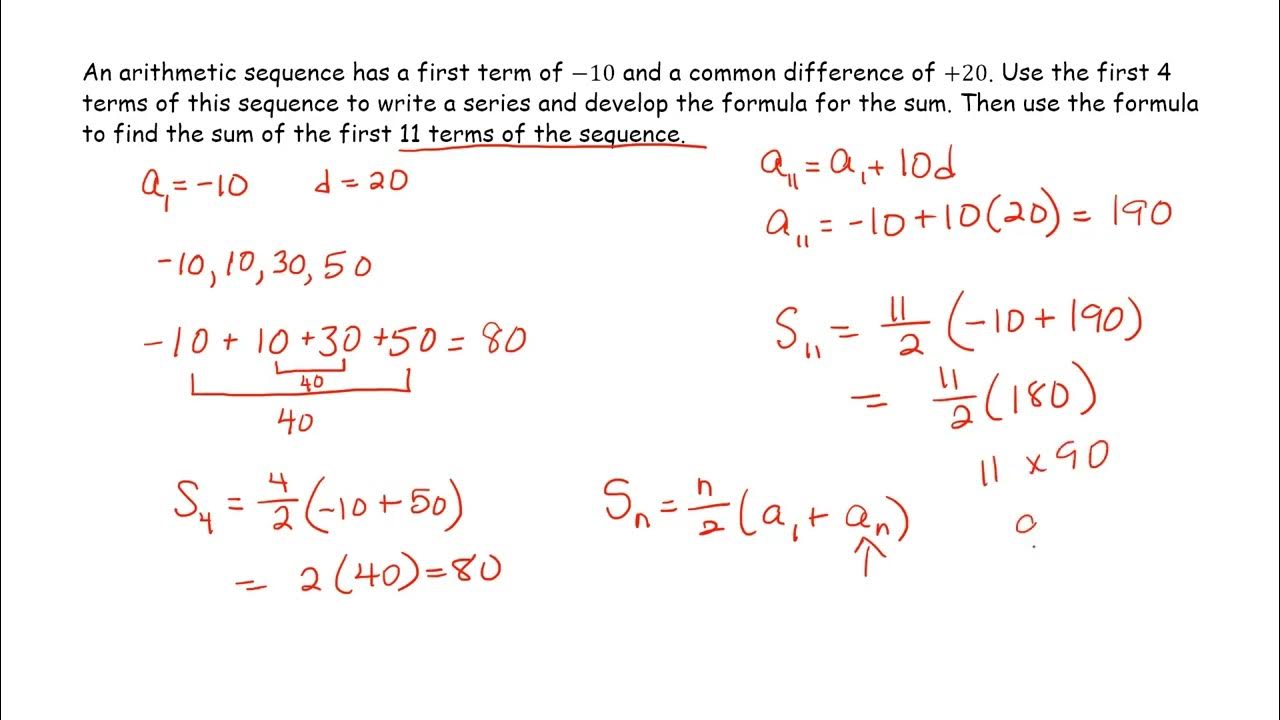 sum of arithmetic series example and formula for the sum of a geometric ...