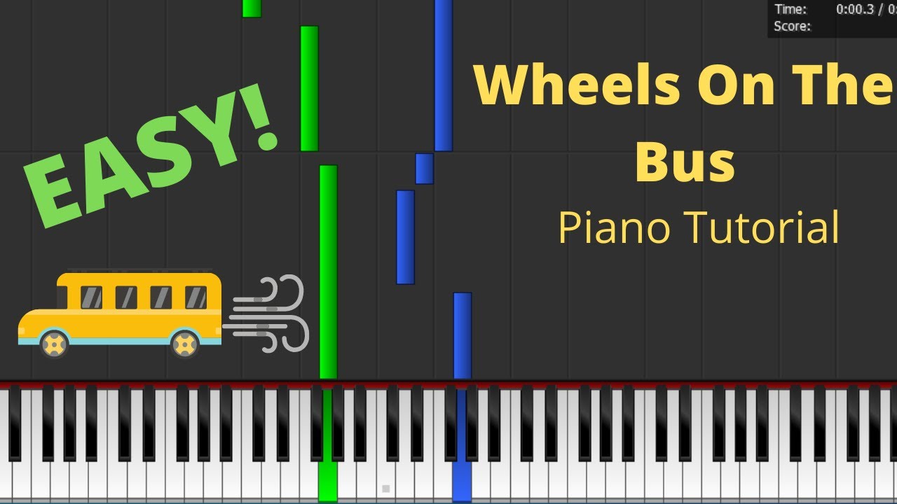 Wheels On The Bus Piano Tutorial Easy Beginner - YouTube