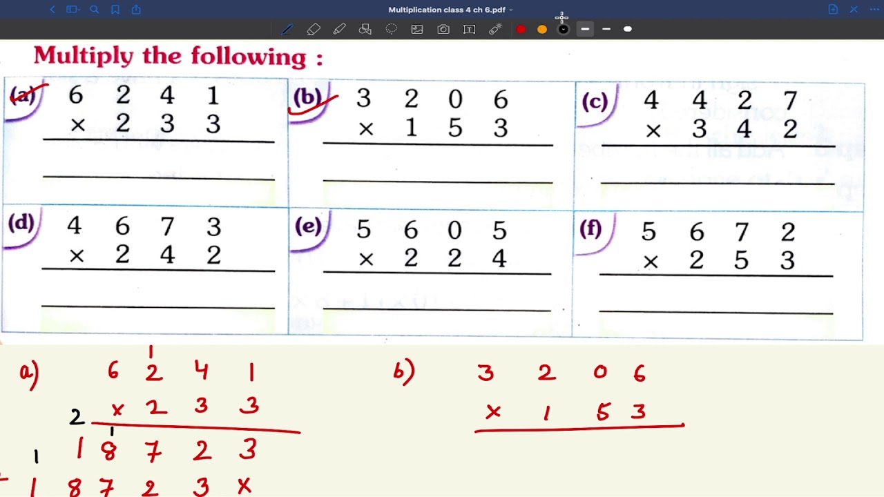 MATHS || CLASS 4 || MULTIPLY || CH 6 || EX - 6.3 || PART 3 || EBENEZER ...