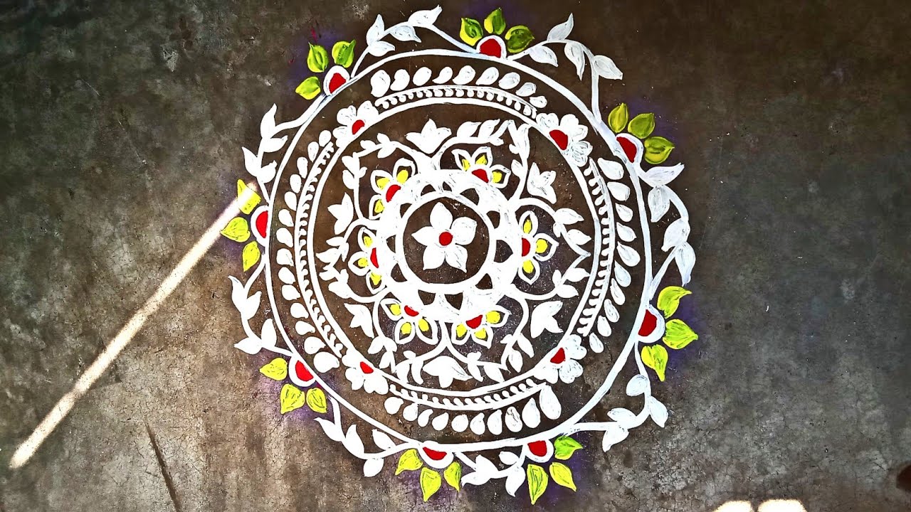 best colourful alpona ever - YouTube