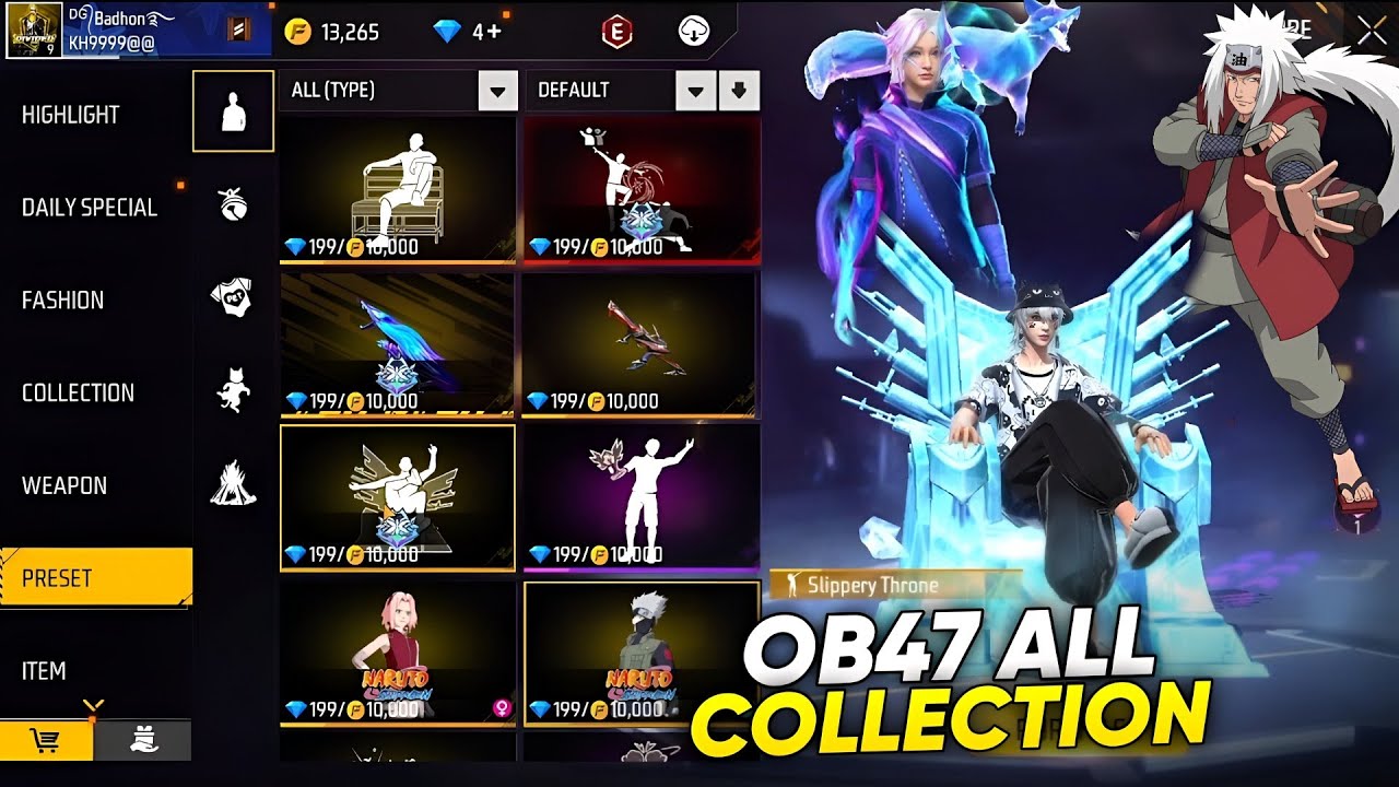 OB47 ALL FIRST LOOK COLLECTION ITEMS | OB47 ALL BUNDLE,WEAPON l FREE ...