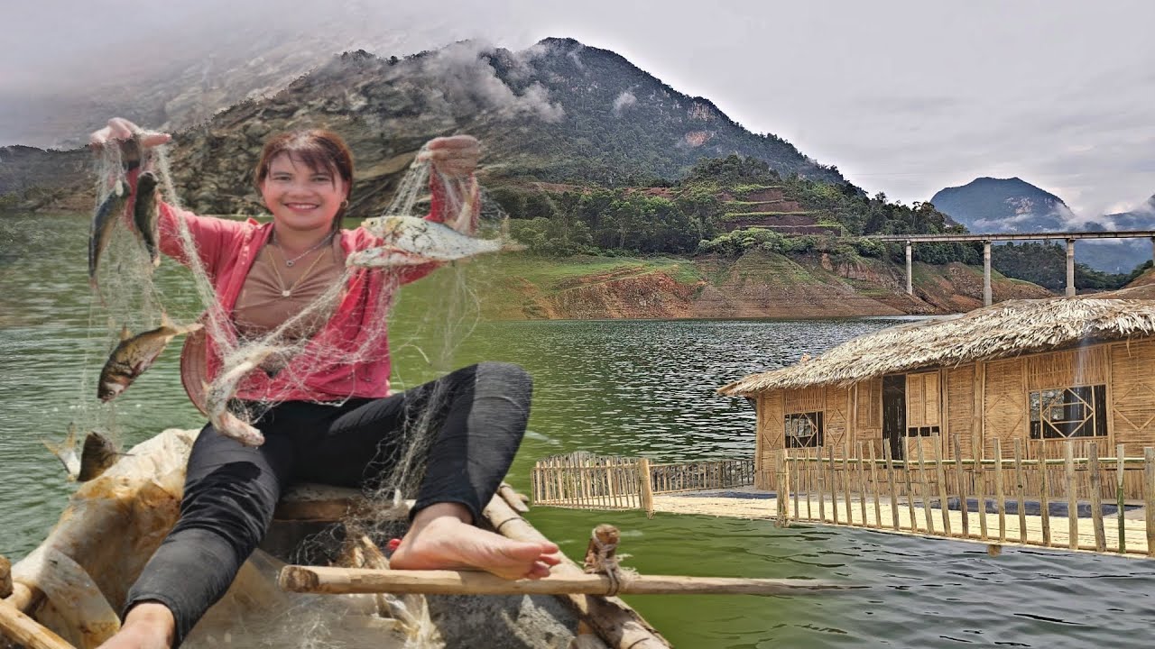FUll VIDEO: 200 days the girl completed building a floating bamboo ...