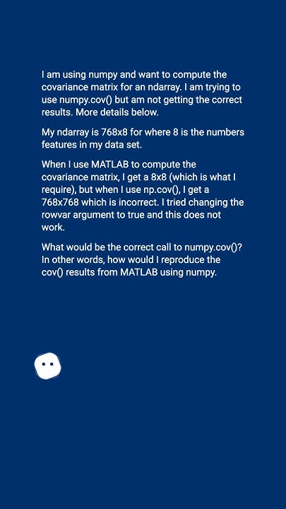 Numpy Covariance Matrix numpy.cov #shorts - YouTube
