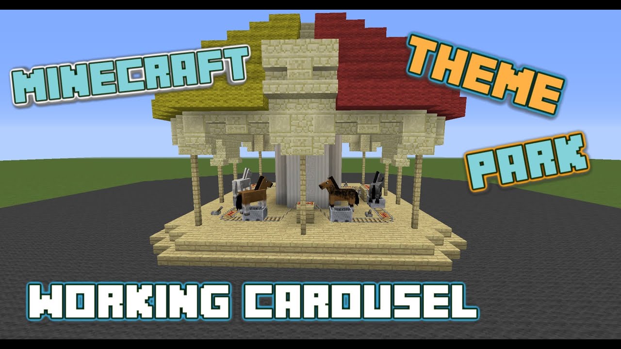 Minecraft PC - Building For Fun - Theme Park - Working Carousel (32 ...