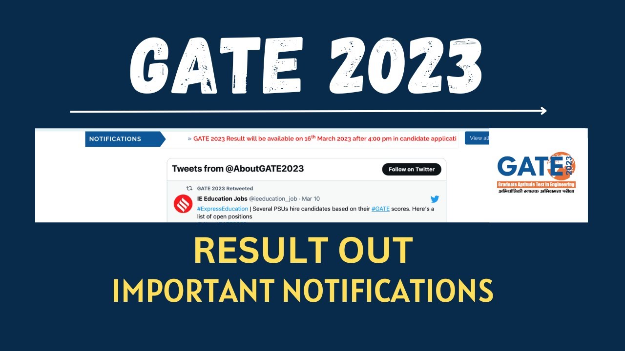 GATE 2023 RESULT OUT || GATE PSU JOB NOTIFICATIONS || GATE RESULT DATE ...