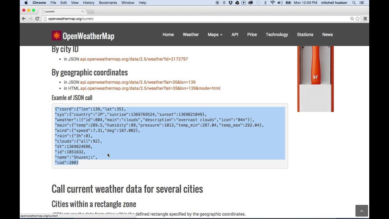 1 Open Weather Map API - YouTube