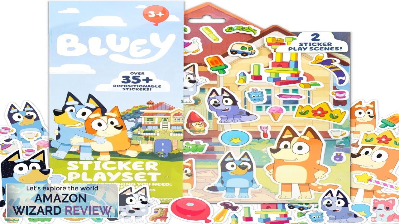 Art Book Bluey Sticker Playset - 2 Reusable Scenes & 35+ Puffy Stickers ...