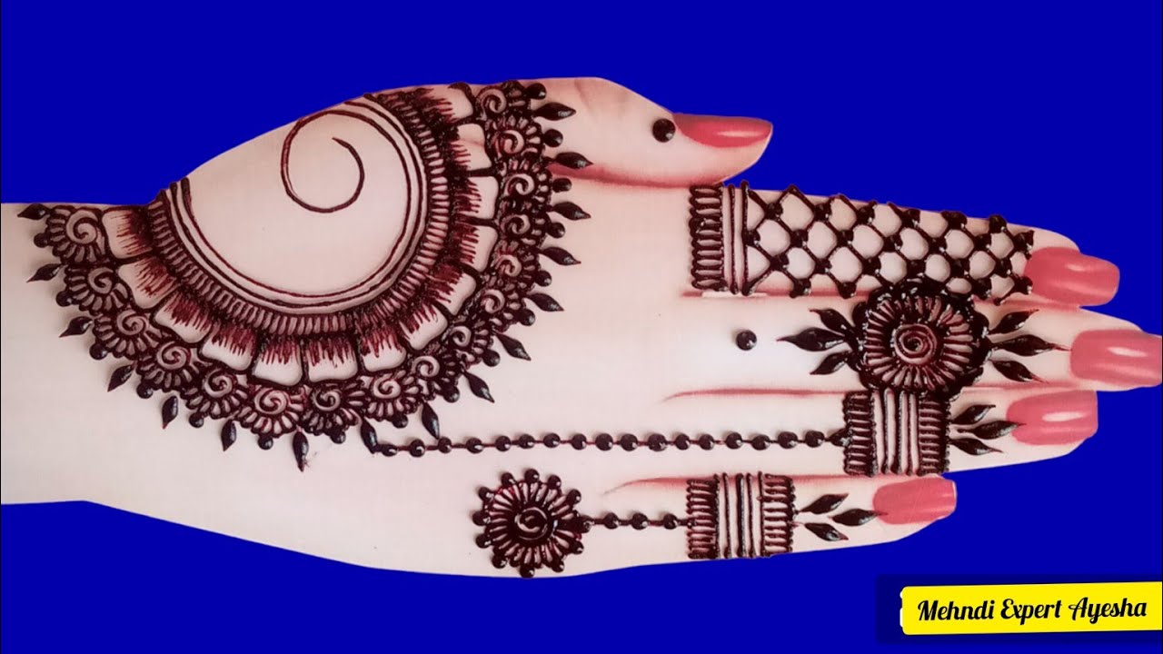 Back hand beautiful henna design - Simple and easy mehndi designs for ...