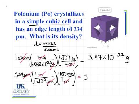Polonium Unit Cell Calculation