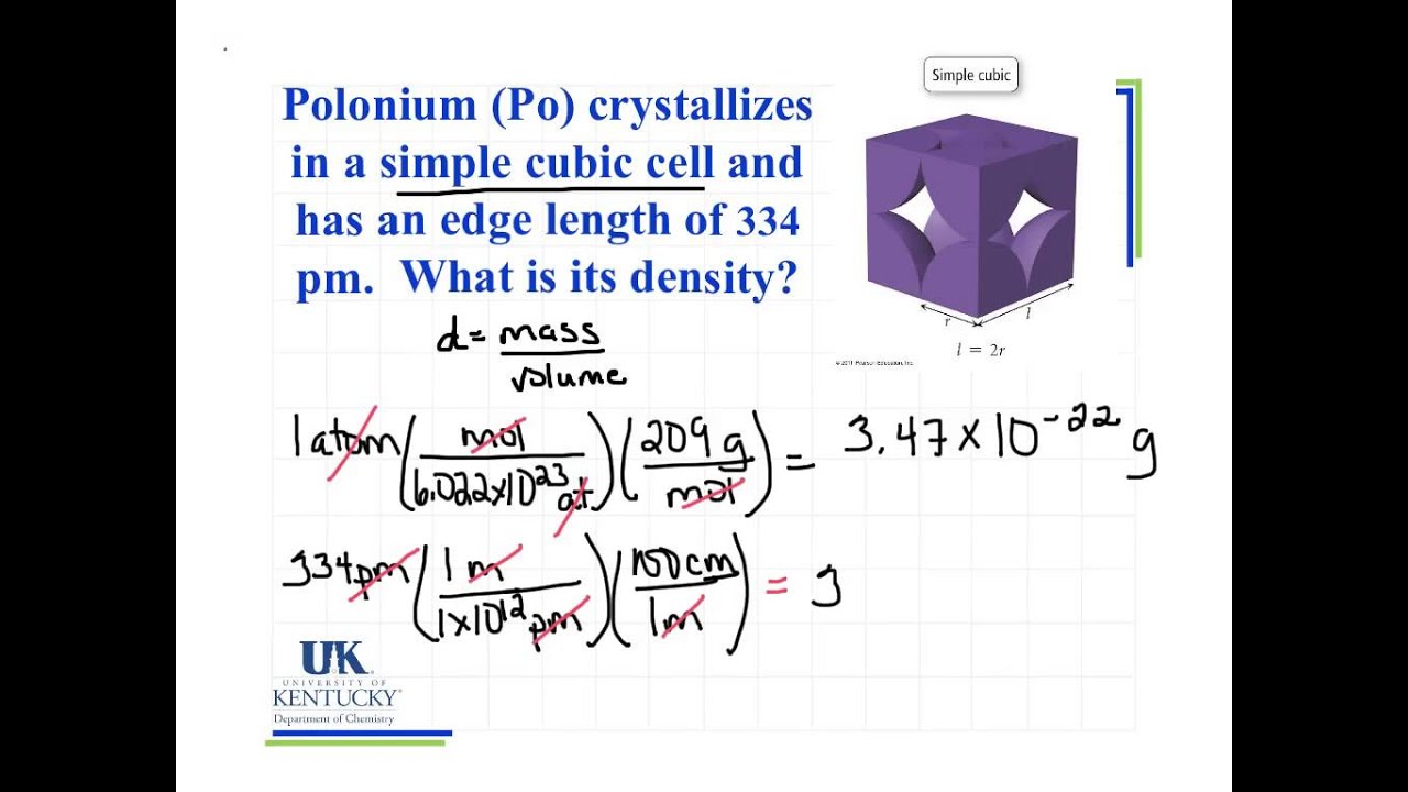 Polonium Unit Cell Calculation - YouTube