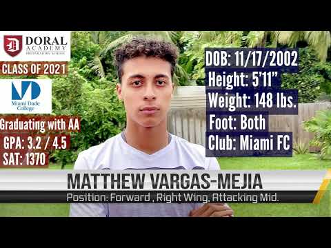 Matthew Vargas-Mejia Soccer Highlight Video Class of 2021 - YouTube