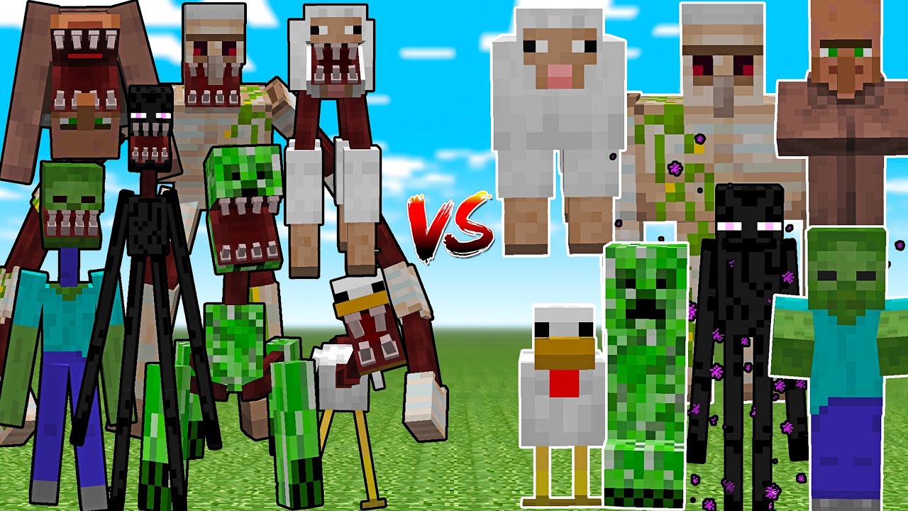 NORMAL MINECRAFT MOBS vs THEIR MIMIC VERSION! - YouTube