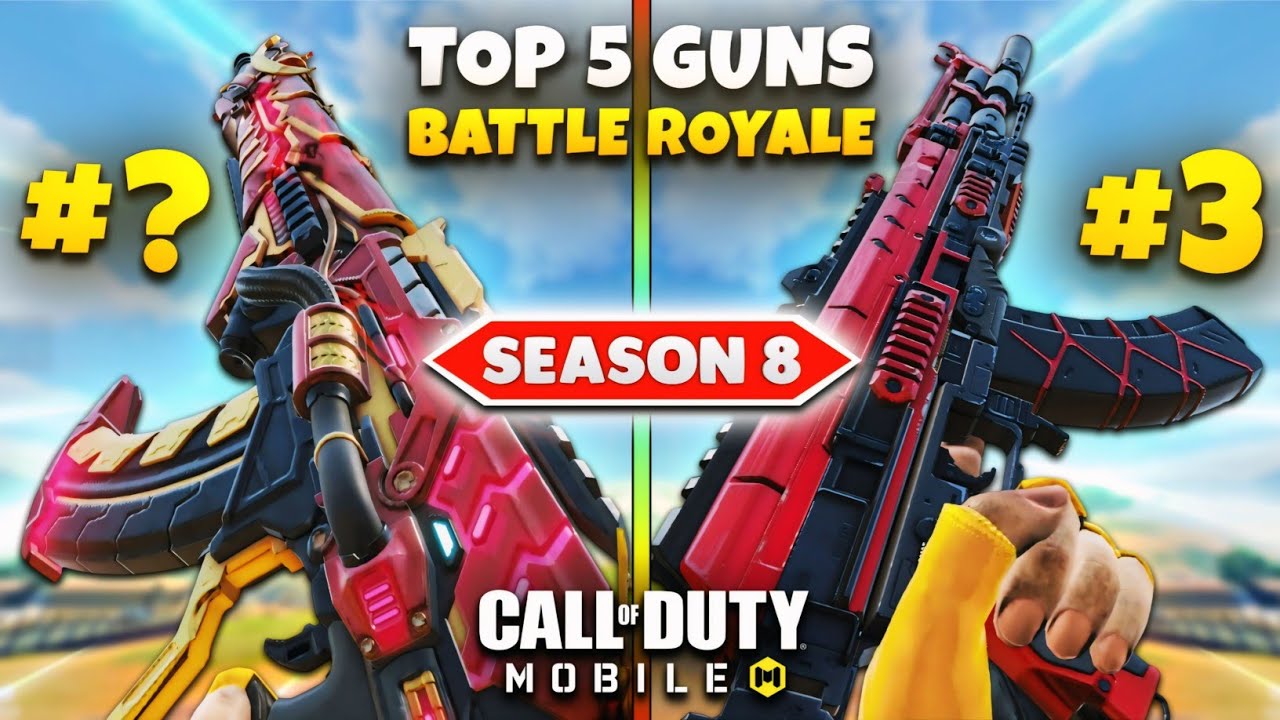 Top 5 HIGH DAMAGE Guns In Season 8 Battle Royale | COD Mobile | Best ...