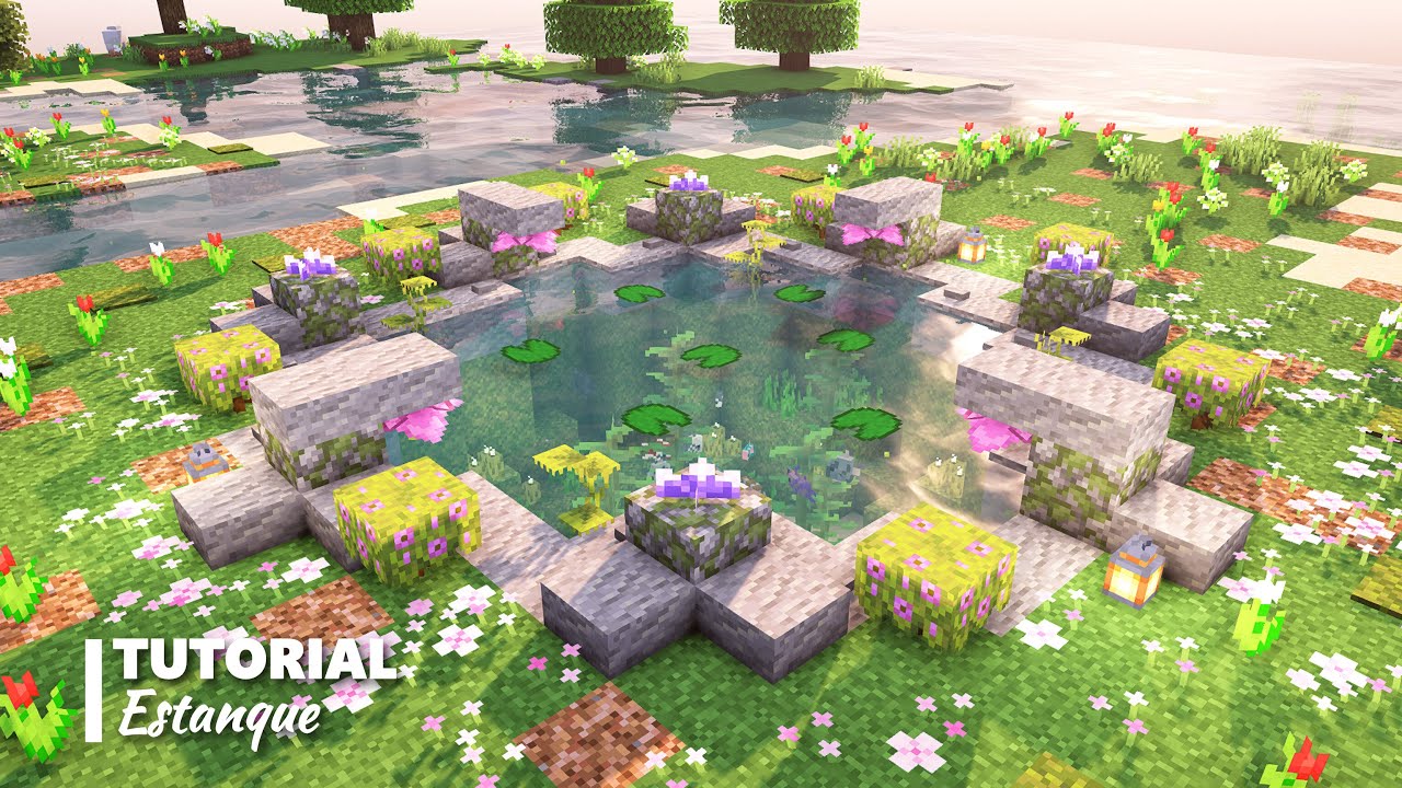 COMO HACER UN ESTANQUE 🐠 EN MINECRAFT - Tutorial - YouTube
